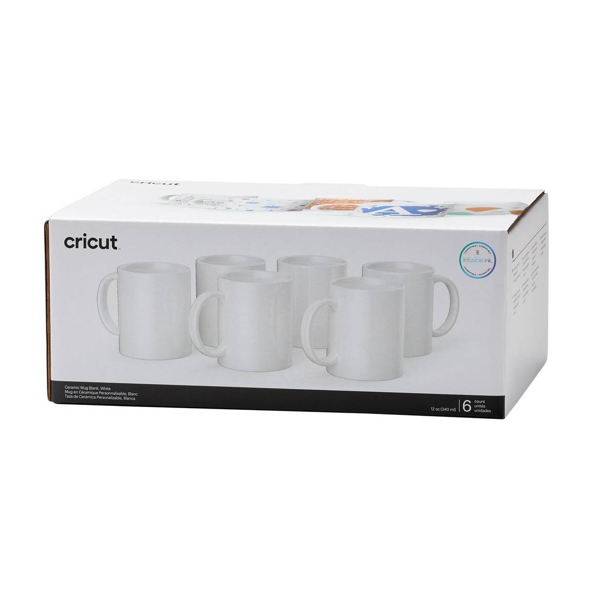 Cricut 350ml / 12 oz subli mugs 6 pk - Kuttemaskiner.no